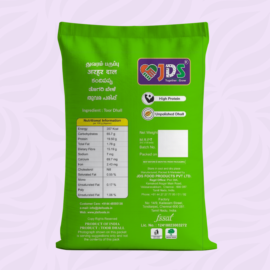 JDS Toor Dhall (Weight: 50kg) – JDS Food Products Pvt, Ltd.